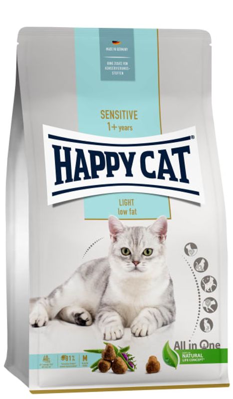 Happy Cat Care Adult Light 1,3kg - Lassie og Garfield